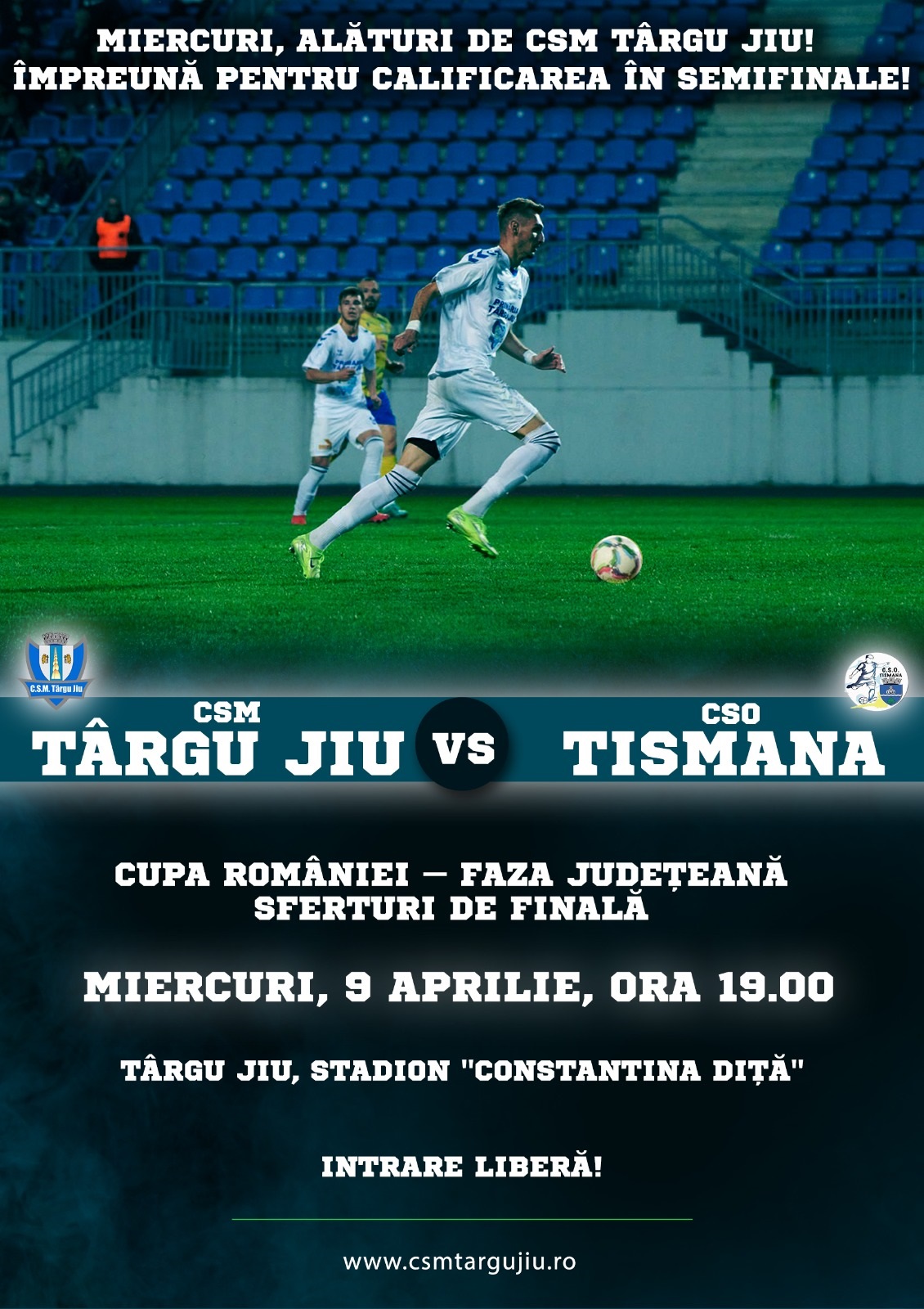 CSM Târgu Jiu întâlnește astăzi CSO Tismana, în sferturile de finală ...
